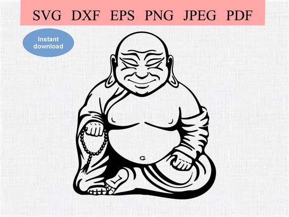 Happy Buddha Line Drawings