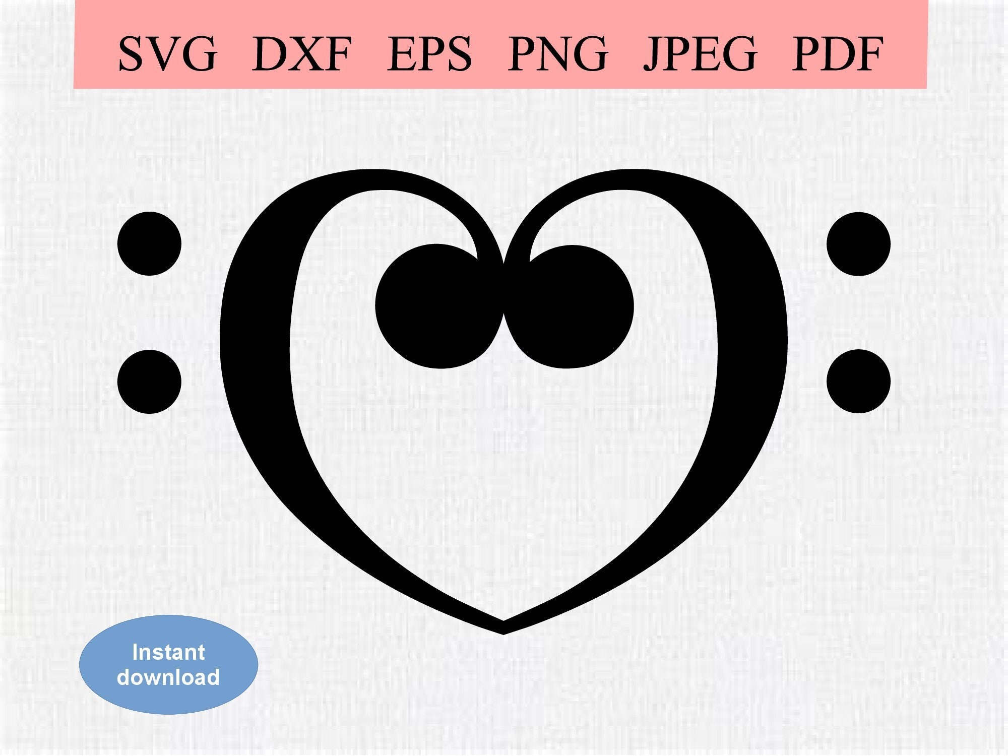 Bass Clef Heart Tattoo