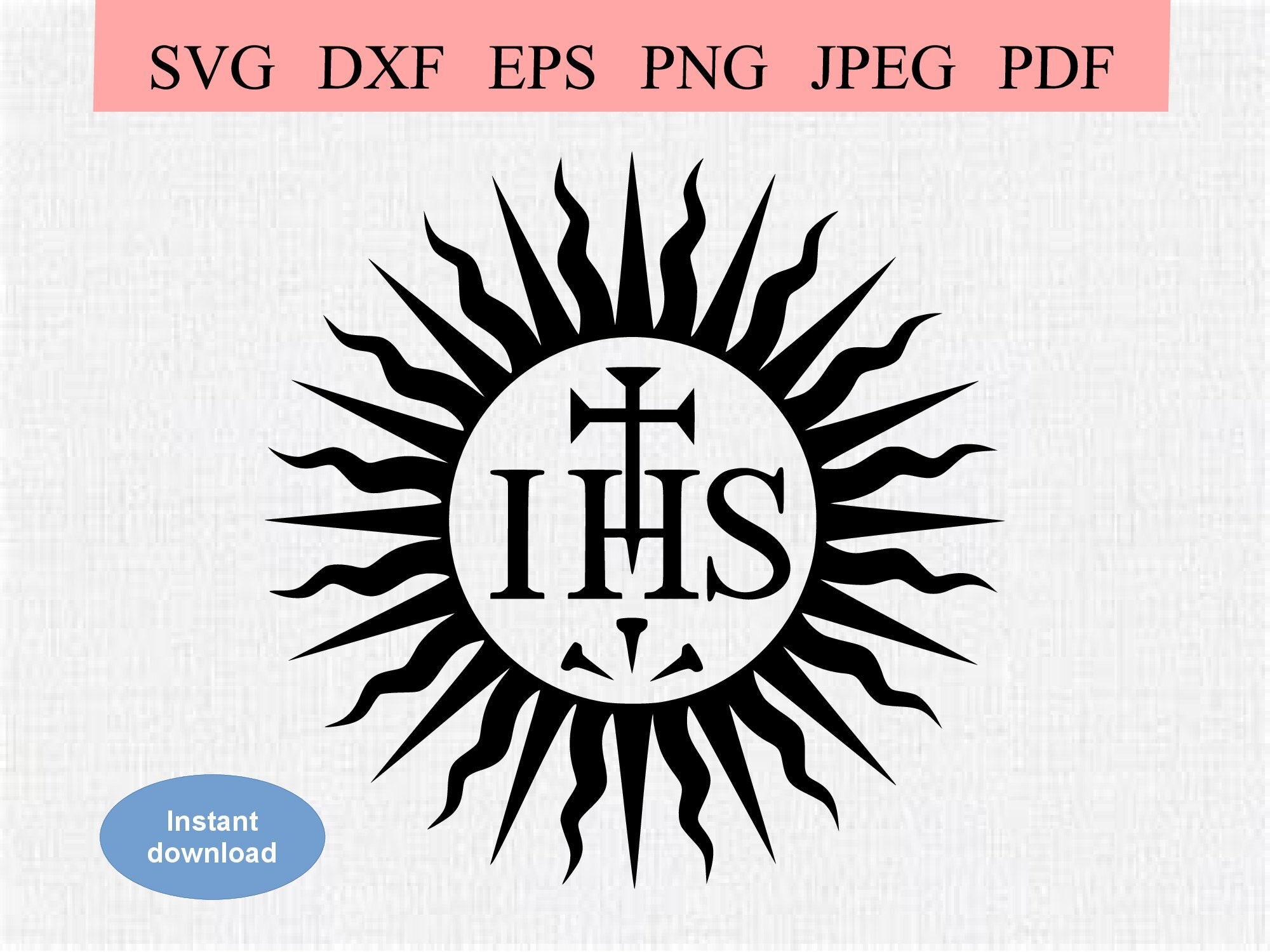 Katholisches IHS Symbol / SVG DXF / Iesus Hominum Salvator / Jesus ...