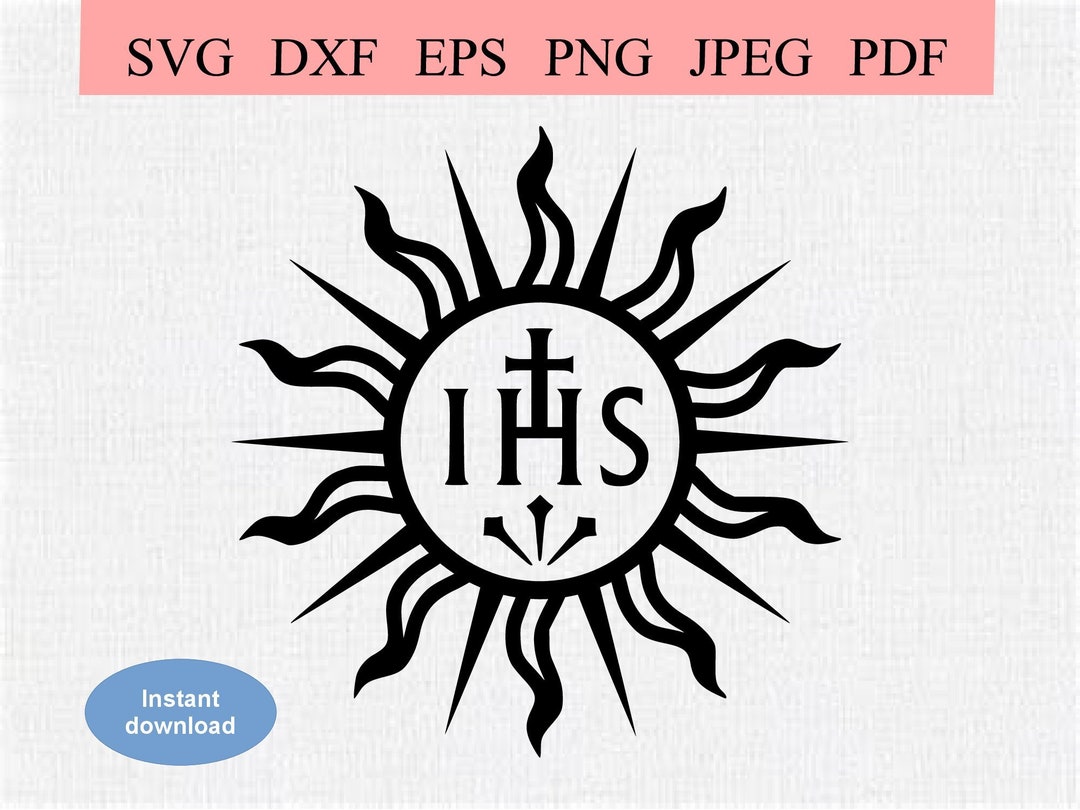 Catholic IHS Symbol / SVG DXF / Iesus Hominum Salvator / Jesus Christ ...
