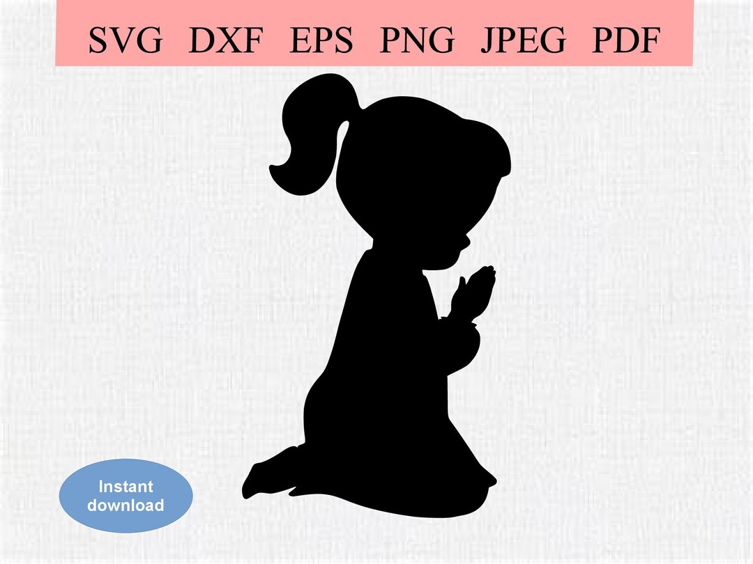 Little Girl Praying / SVG DXF EPS / Little Girl in First Communion ...