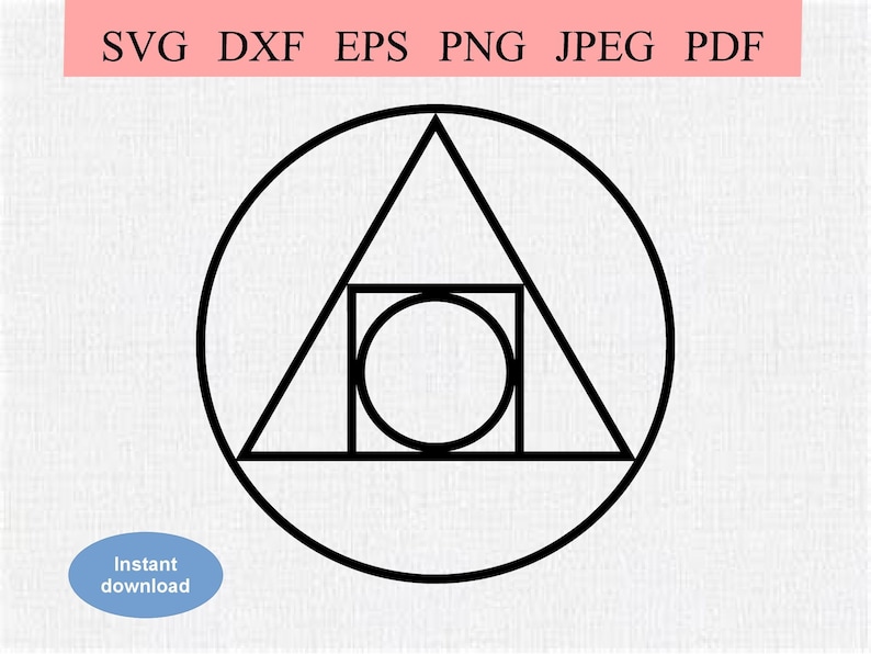 Philosopher's Stone Symbol / SVG DXF EPS / Alchemical Sorcerer's Stone ...