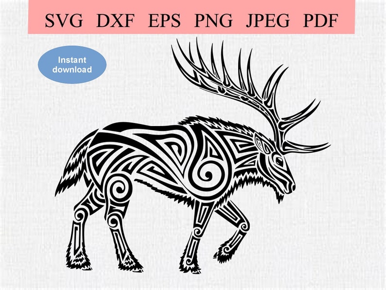 Tribal Geometric Deer / SVG DXF EPS / Cool Abstract Stag - Etsy