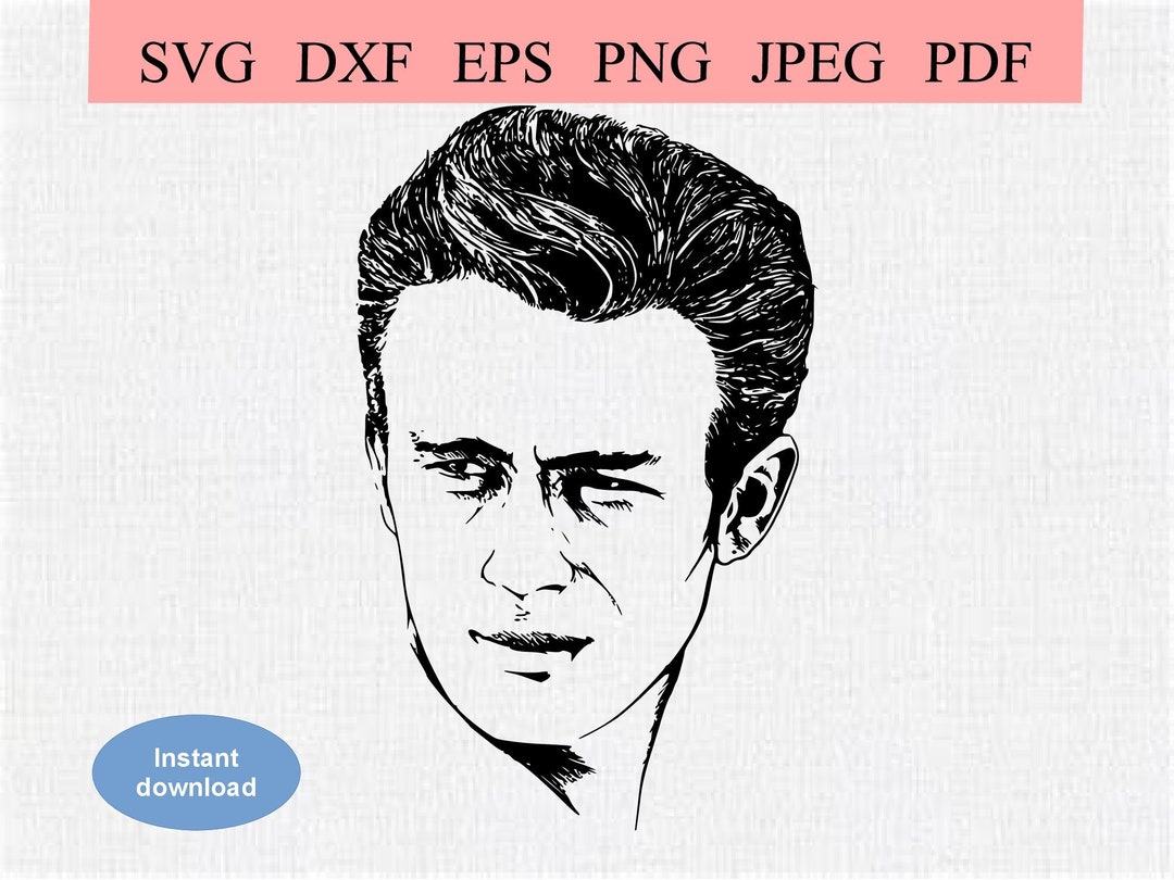 James Dean Portrait, 1950s / SVG DXF EPS / Face of James Dean, American ...