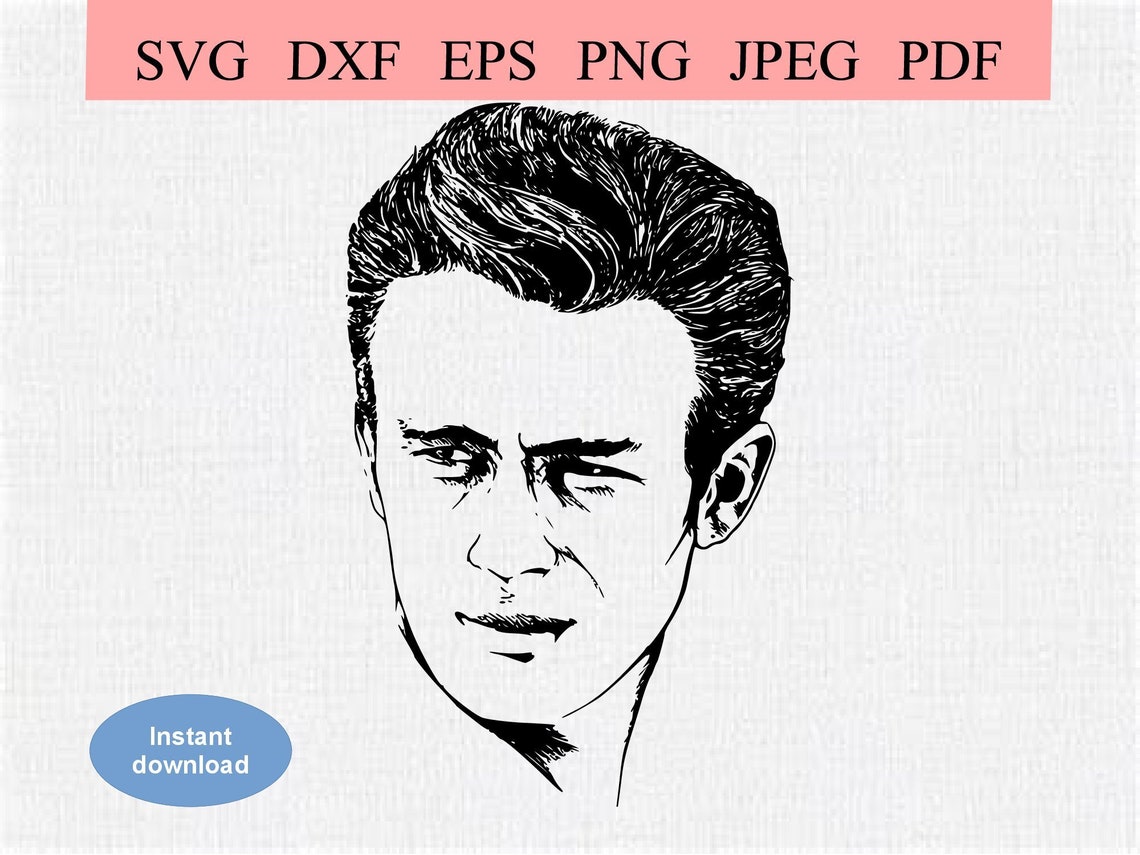James Dean Portrait, 1950s / SVG DXF EPS / Face of James Dean, American ...