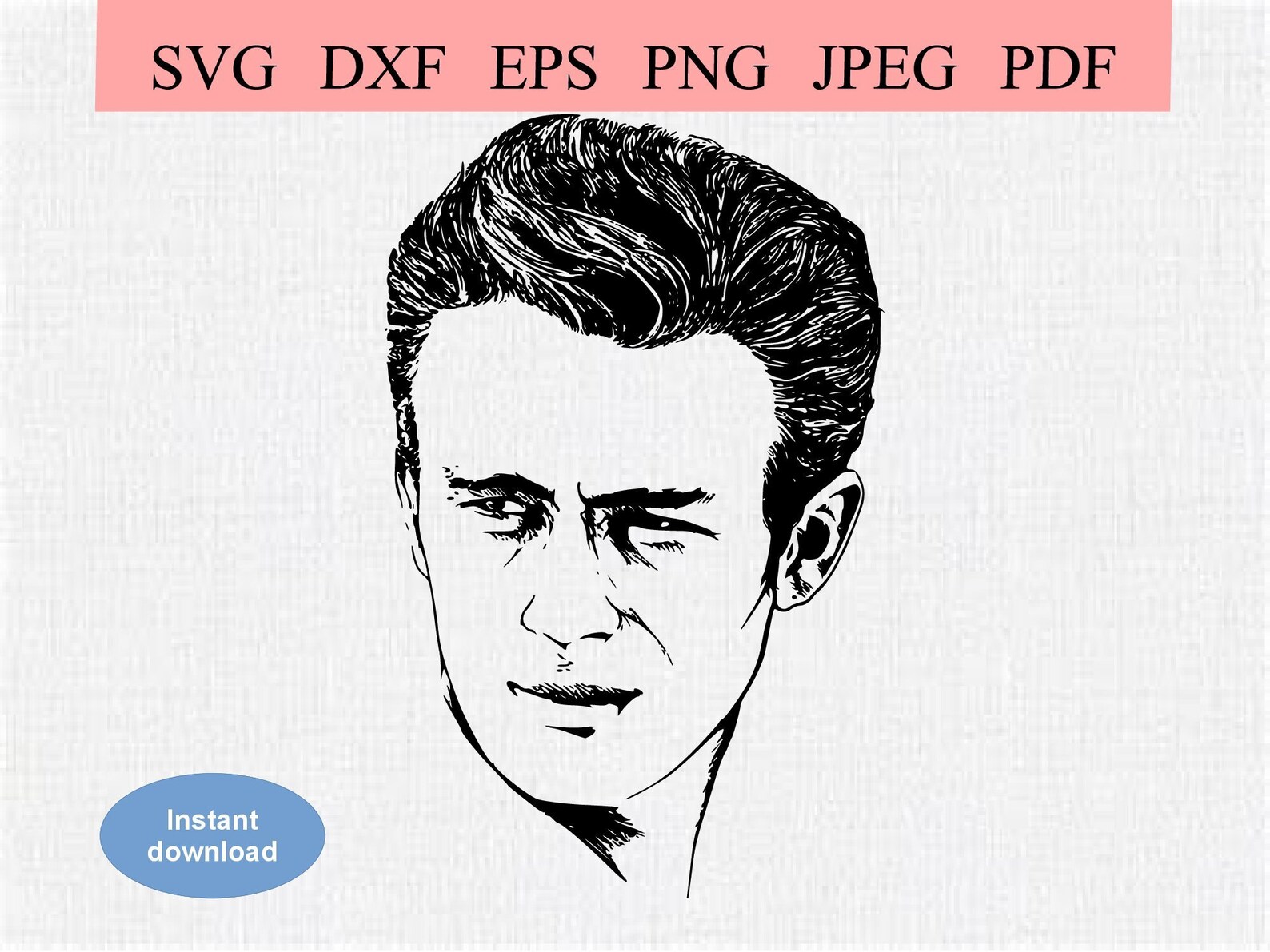 James Dean Portrait, 1950s / SVG DXF EPS / Face of James Dean, American ...