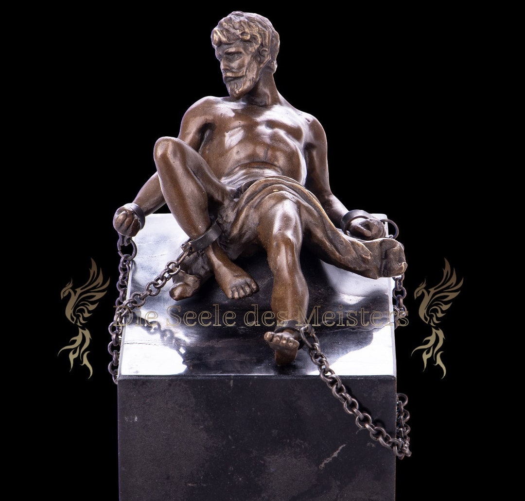 Prometheus Titan Bronze Figure Statuette Statue Sculpture Marble Bronze ...