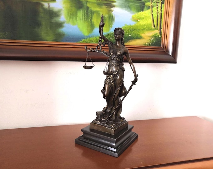 Lady Justice Sculpture Bronze - Figurine - Art Work Statue - Gift for ...