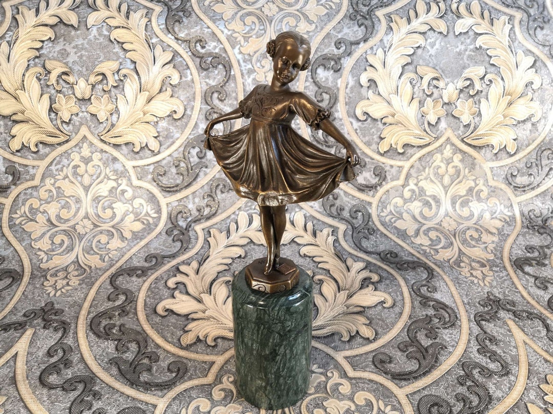 Agnes Girl Bronze Figure Statuette Sculpture Bronze Marble 424 - Etsy