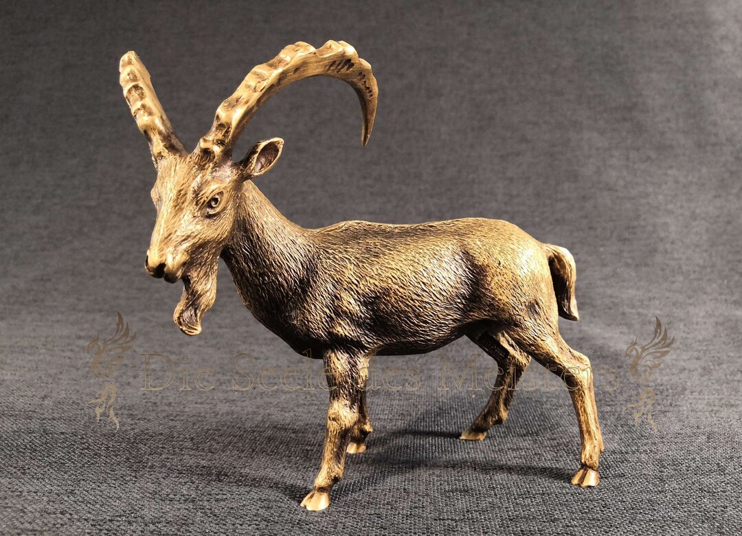 Wild Goat Bezoar Ibex Bronze Figure Statuette Sculpture Statue Figurine ...