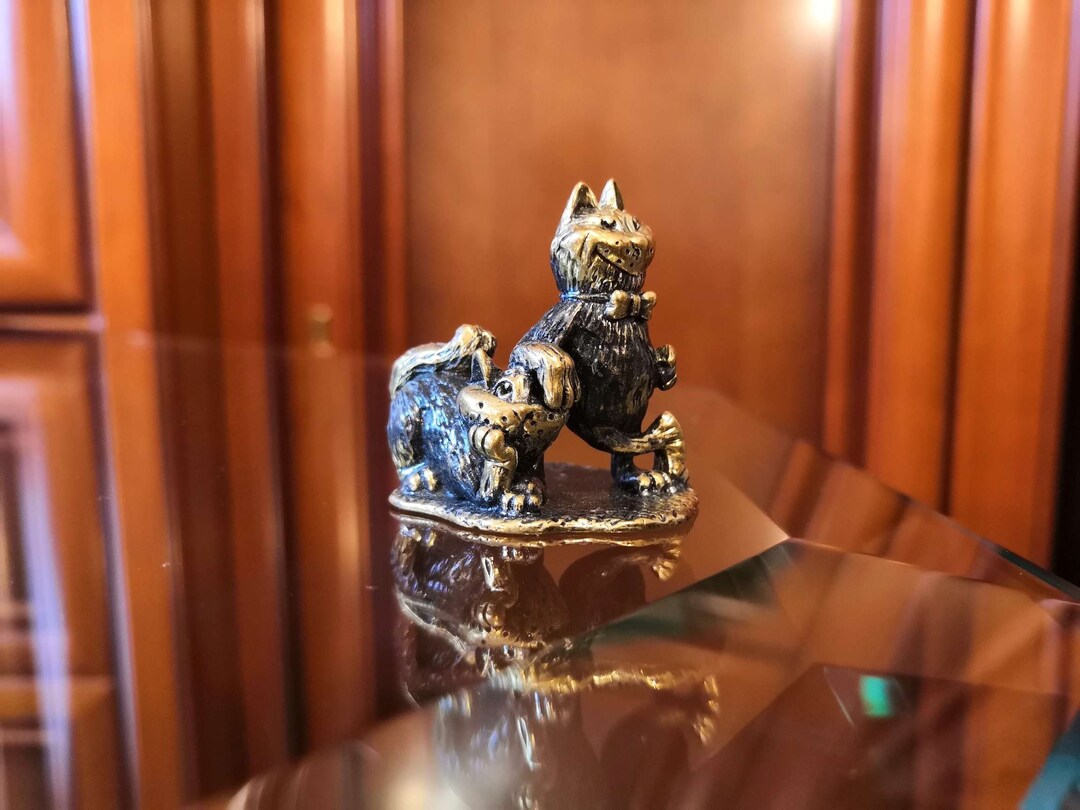 Two Cats Cheeky Friends Bronze Figure Statuette Sculpture Statue ...