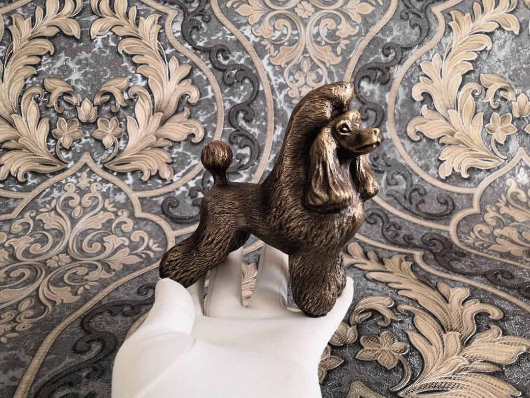 Poodle Bronze Figure Statuette Sculpture Handmade Miniature Statue ...