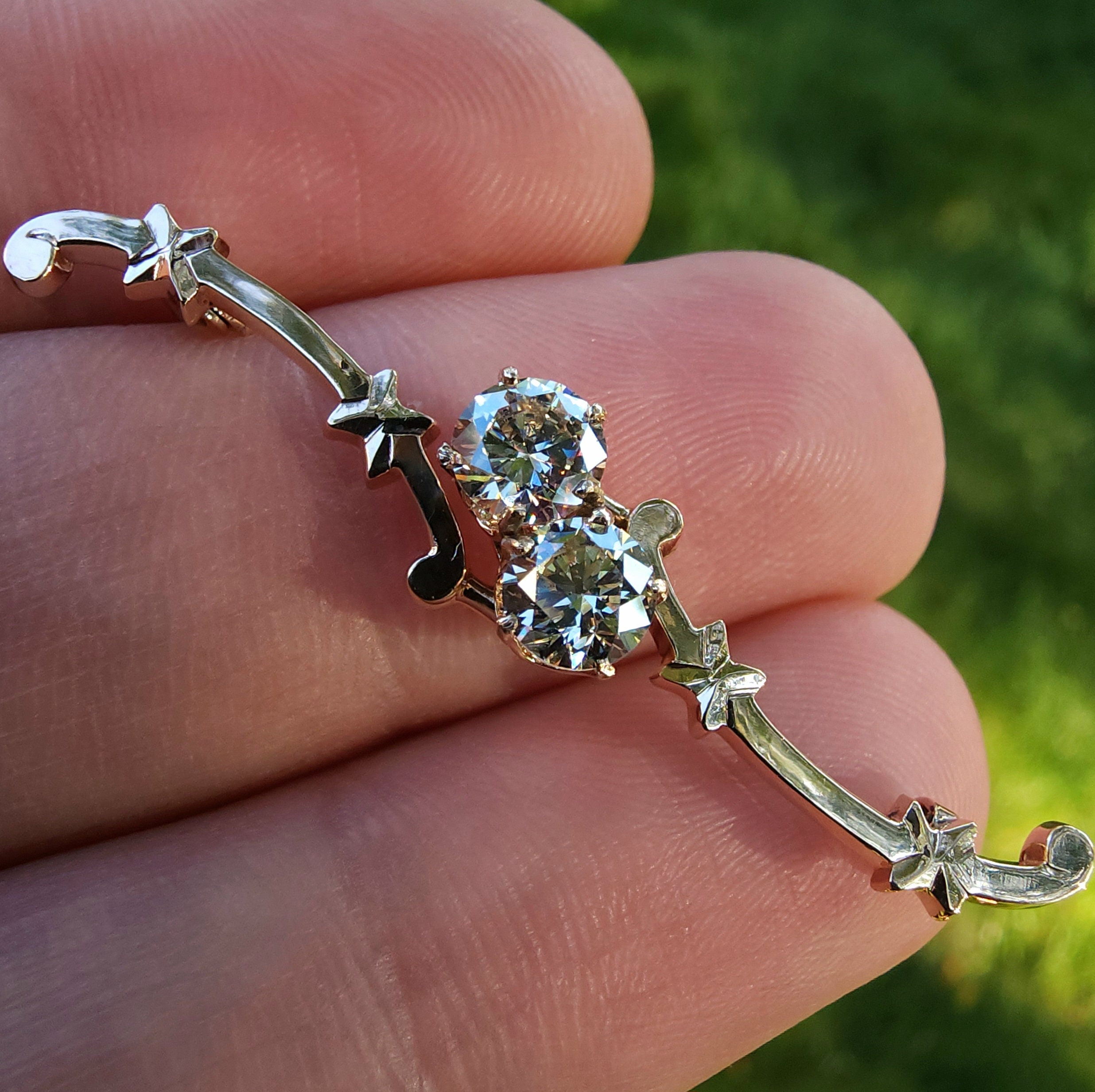 10k VVS 1.02tcw Brilliant Cut Diamonds - Tie Bar Pin Brooch - Etsy