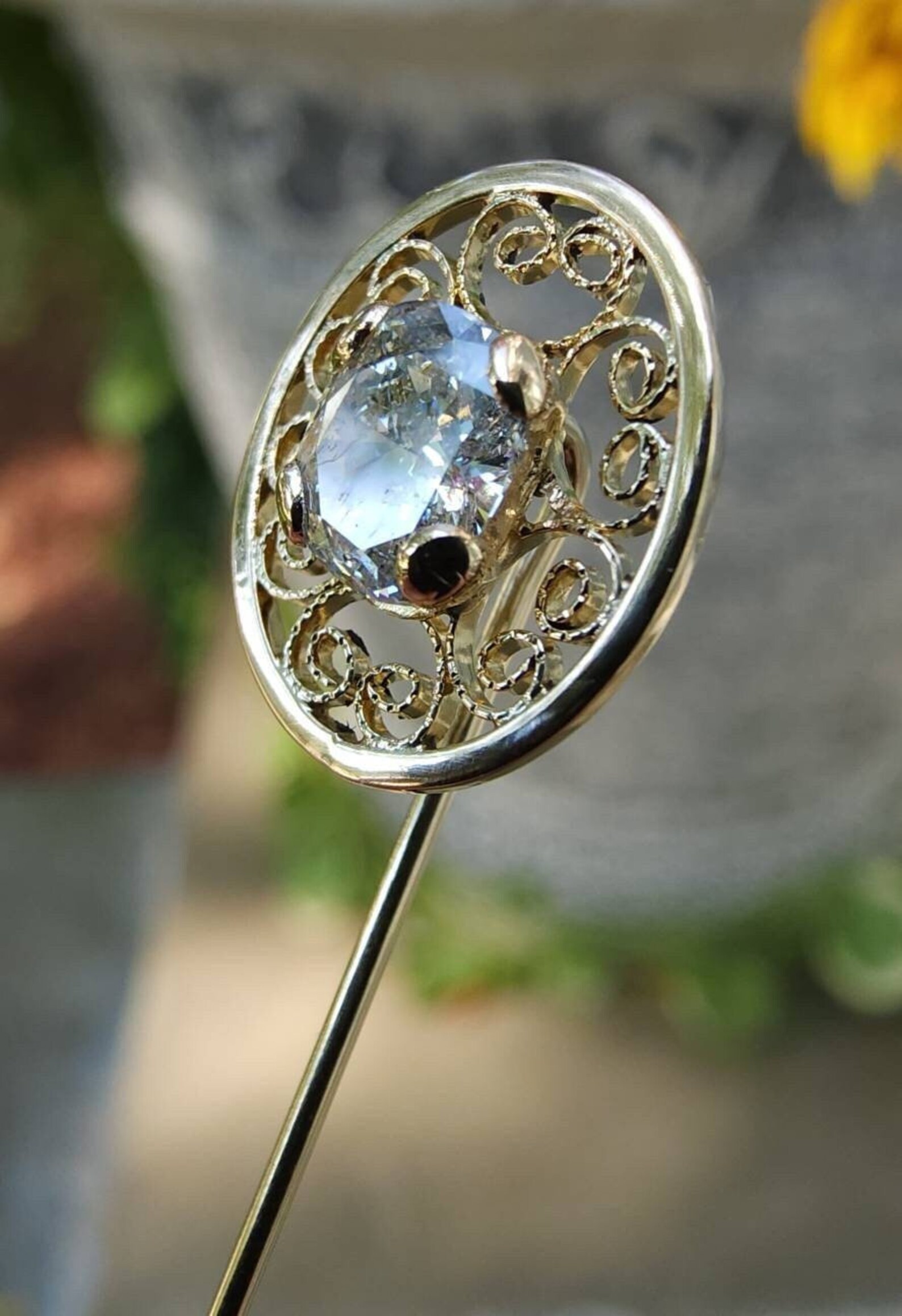 14k 0.43ct Brilliant Cushion Cut Diamond - Stick Pin - Etsy México