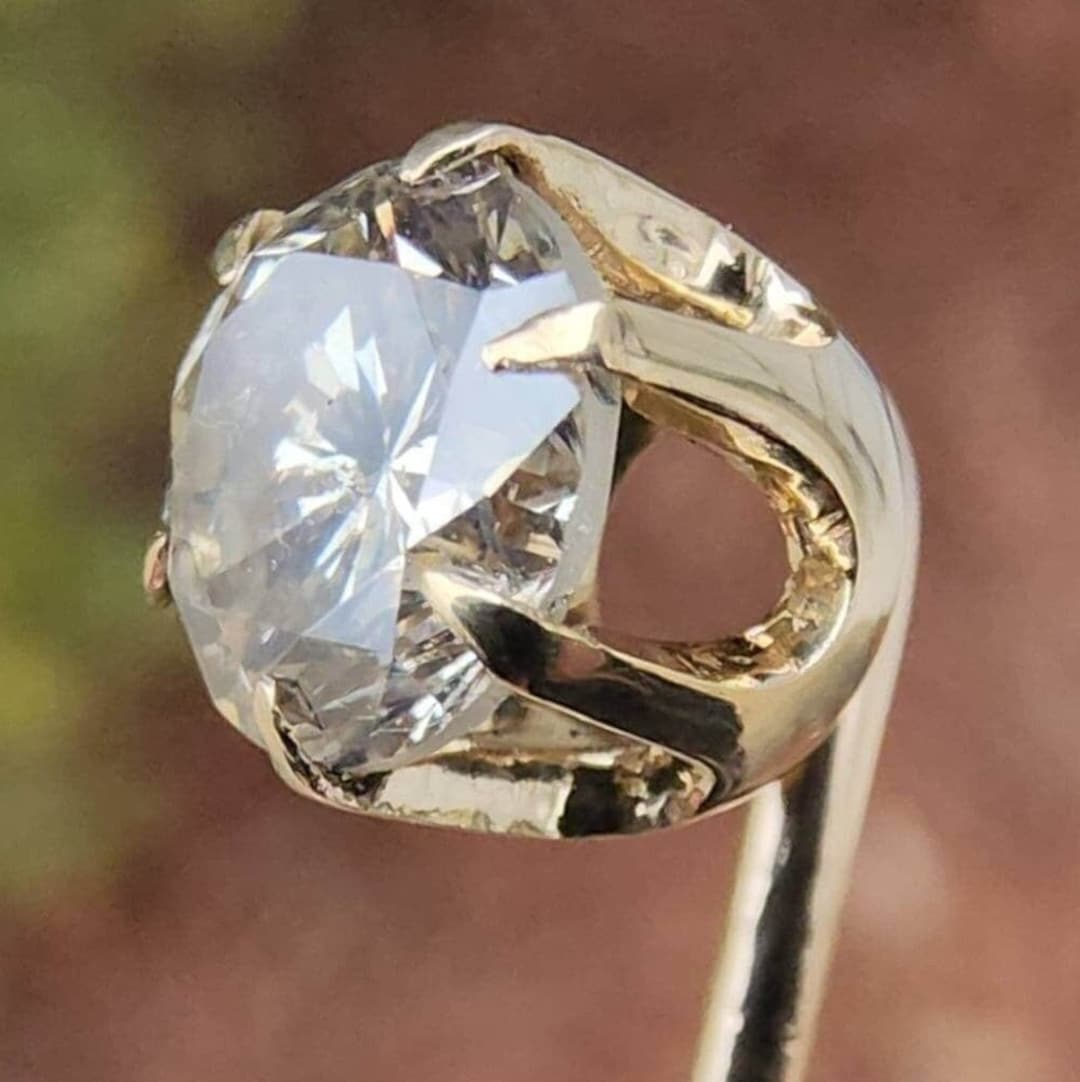 14k 0.75ct Brilliant Cut Diamond - Lapel Stick Pin - Etsy