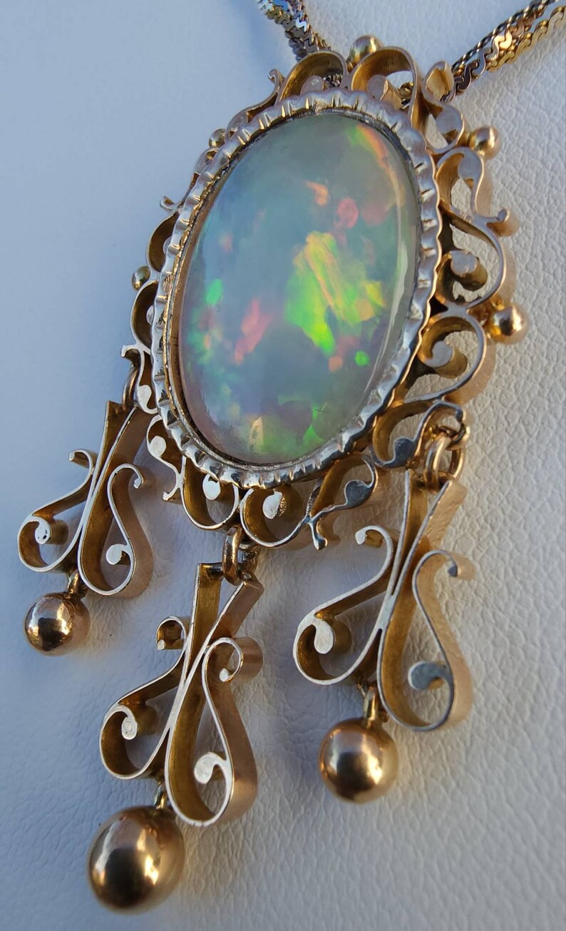 14k & 6.50ct Natural Opal Lavalier Style Enhancer Slide Drop - Etsy