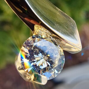 14k 1.01ct Brilliant Cut Diamond - Omega Drop Slide Solitaire Statement ...