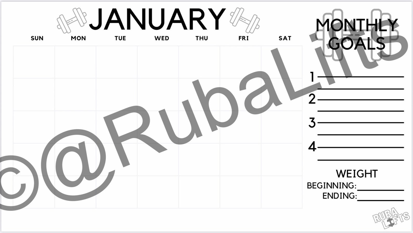 Printable Calendar and Measurement Tracker for Fitness - Etsy