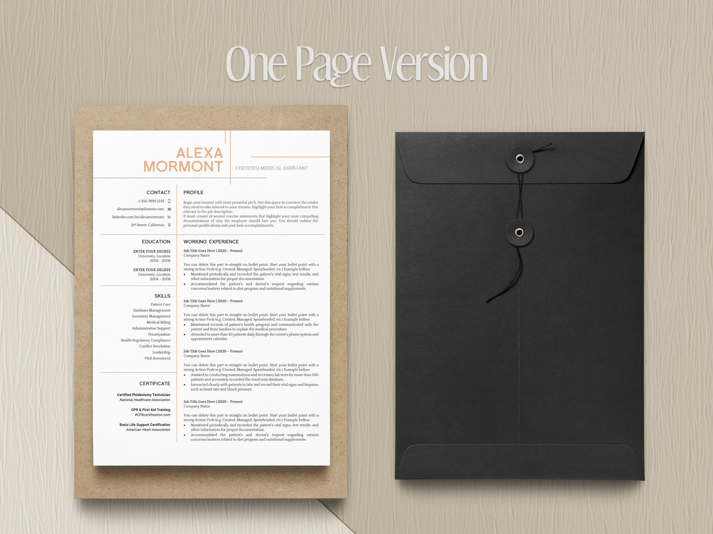 Medical Resume Template Word Cover Letter Free Icons Free Fonts CV ...