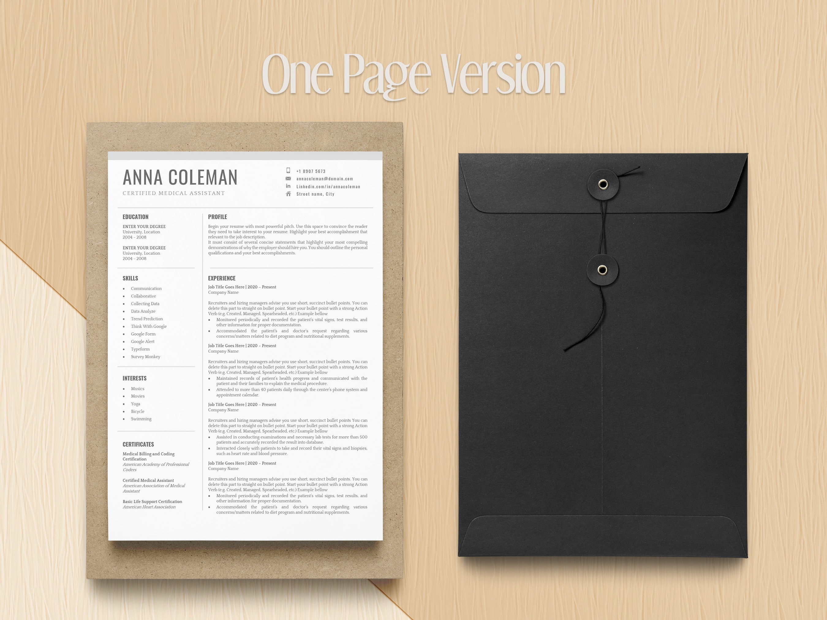Medical Resume Template Word Cover Letter Free Icons Free Fonts CV ...