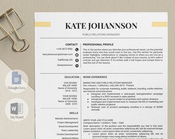Medical Resume Template Word Cover Letter Free Icons - Etsy