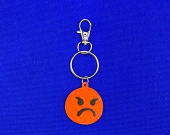 Angry Emoji Keychain - Etsy
