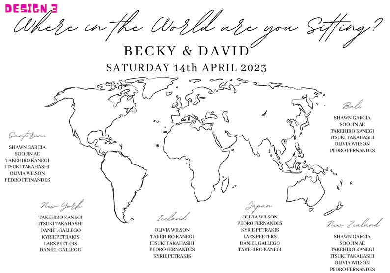Digital Wedding Breakfast Table Plan / Seating Plan Wedding Day ...