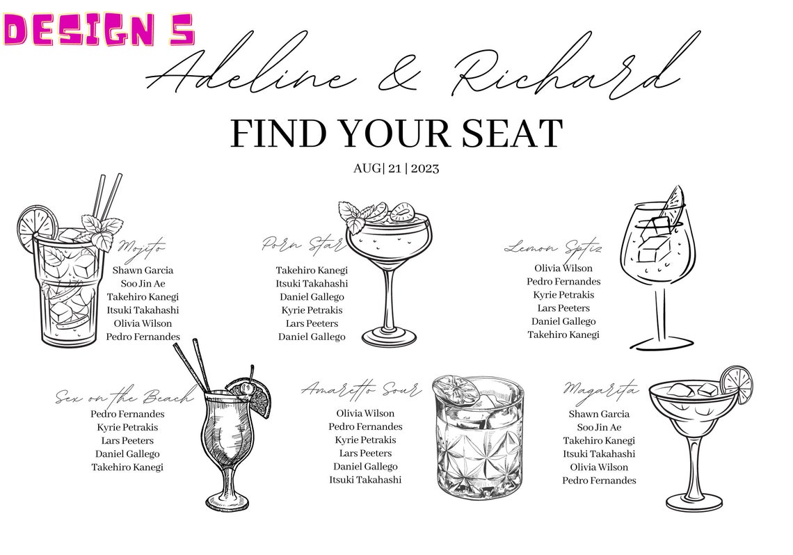 Digital Wedding Breakfast Table Plan / Seating Plan Wedding Day ...