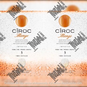 Alcohol Tumbler Design, Sublimation Tumbler Wrap, Mango Ciroc Tumbler ...