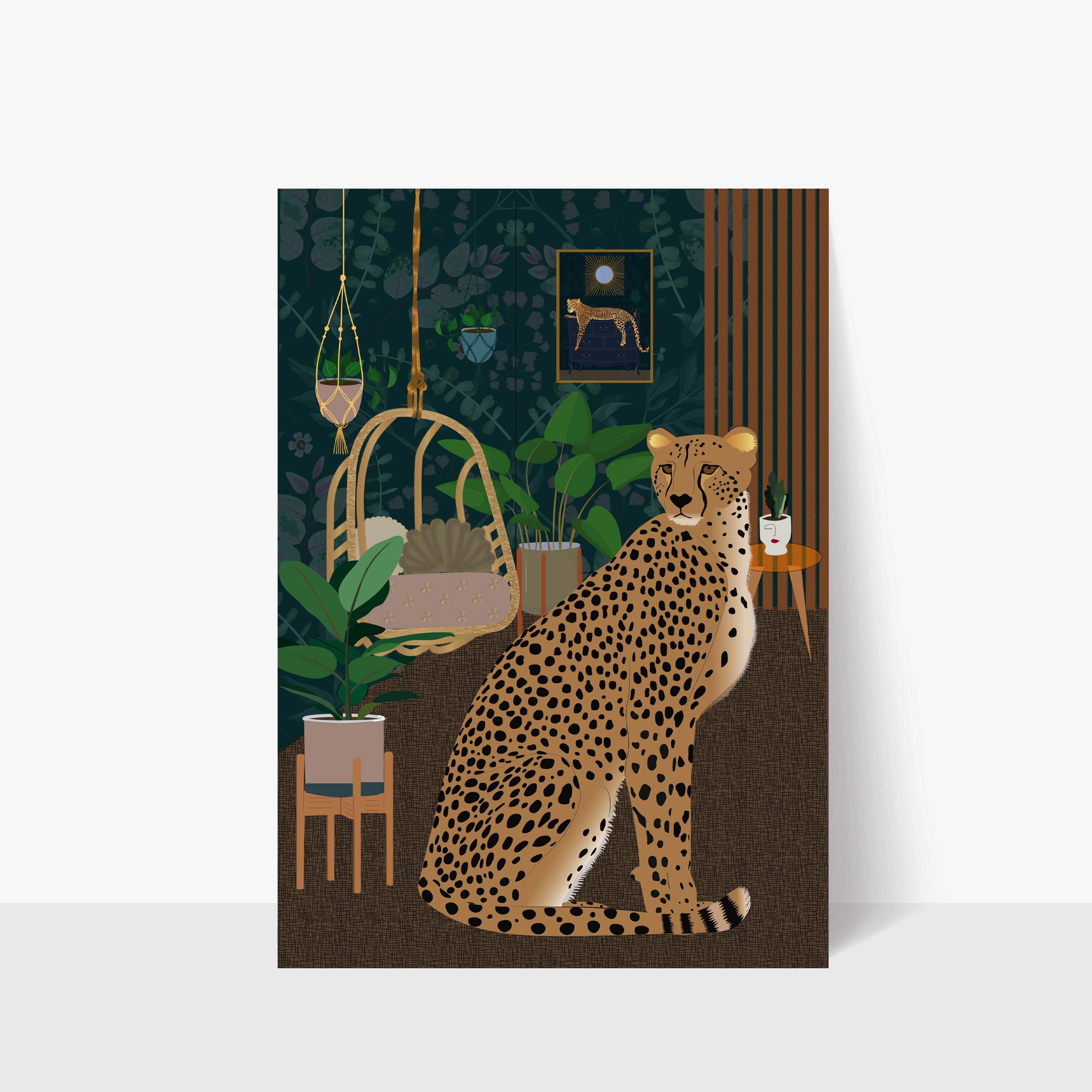 Cheetah Wall Art Living Room Decor Cheetah Art Print - Etsy UK