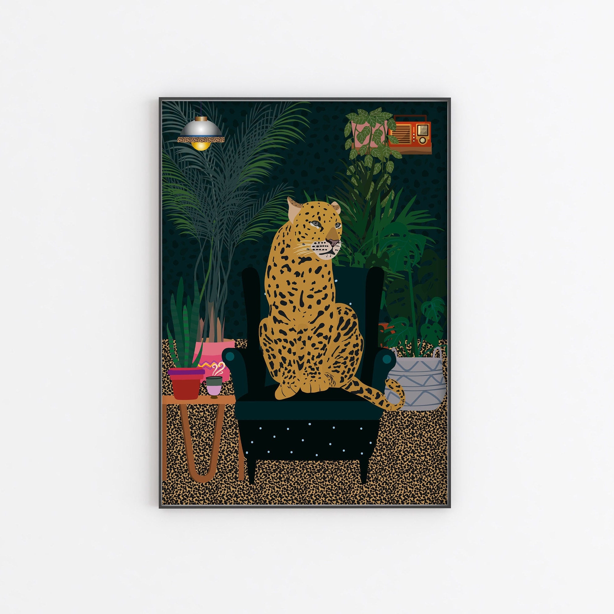 Leopard Wall Art, Living Room Decor, Leopard Art Print, Leopard Print ...