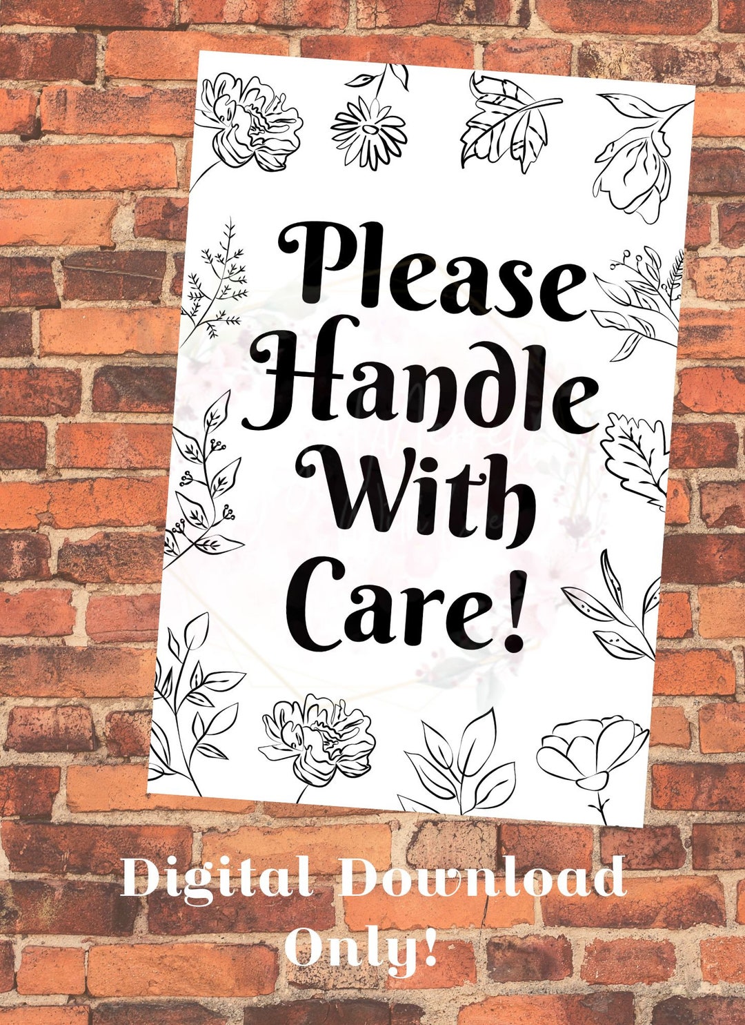 Please Handle With Care Thermal Label PNG, Thermal Sticker, 4x6 Label ...