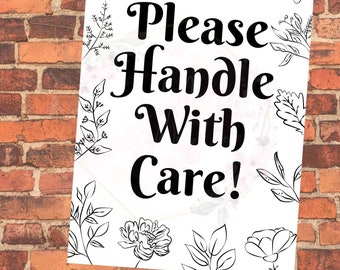 Please Handle With Care Thermal Label PNG, Thermal Sticker, 4x6 Label ...