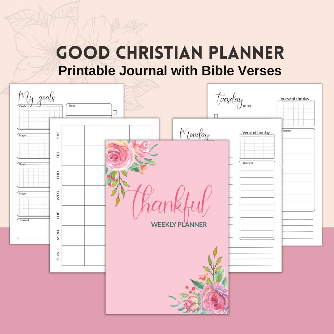 Good Christian Printable Journal, Bible Verse Planner, Ready to Christ ...