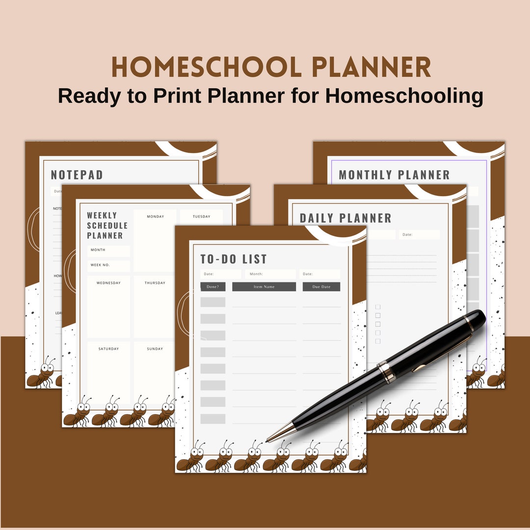 Boho Printable Homeschool Planner, Homeschool Organizer, Academic ...