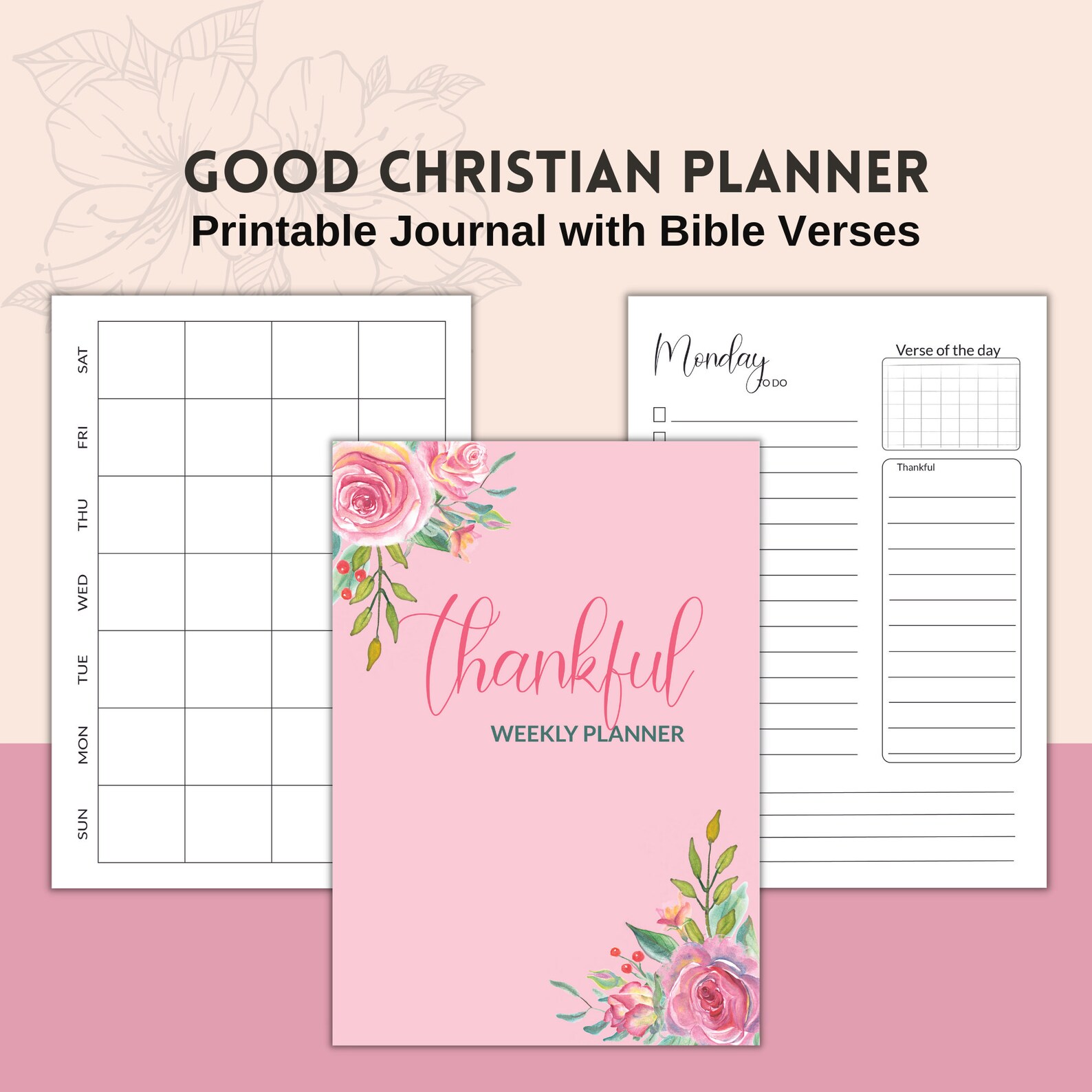 Good Christian Printable Journal Bible Verse Planner Ready | Etsy