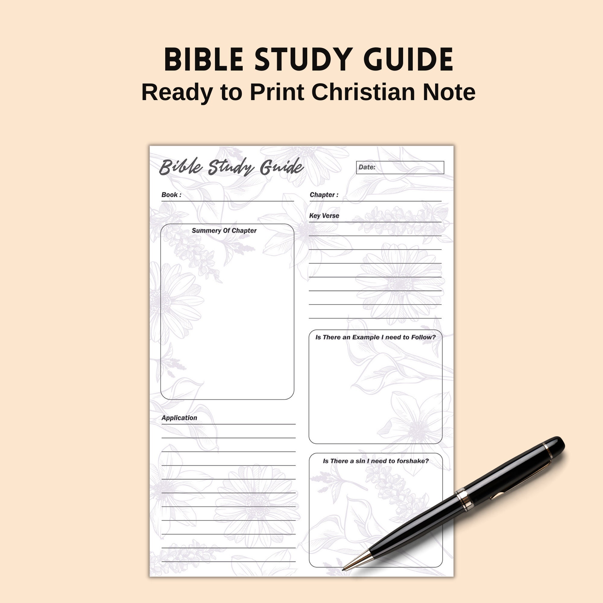 GUIDED BIBLE STUDY Journal / Scripture Writing Journal / Bible ...