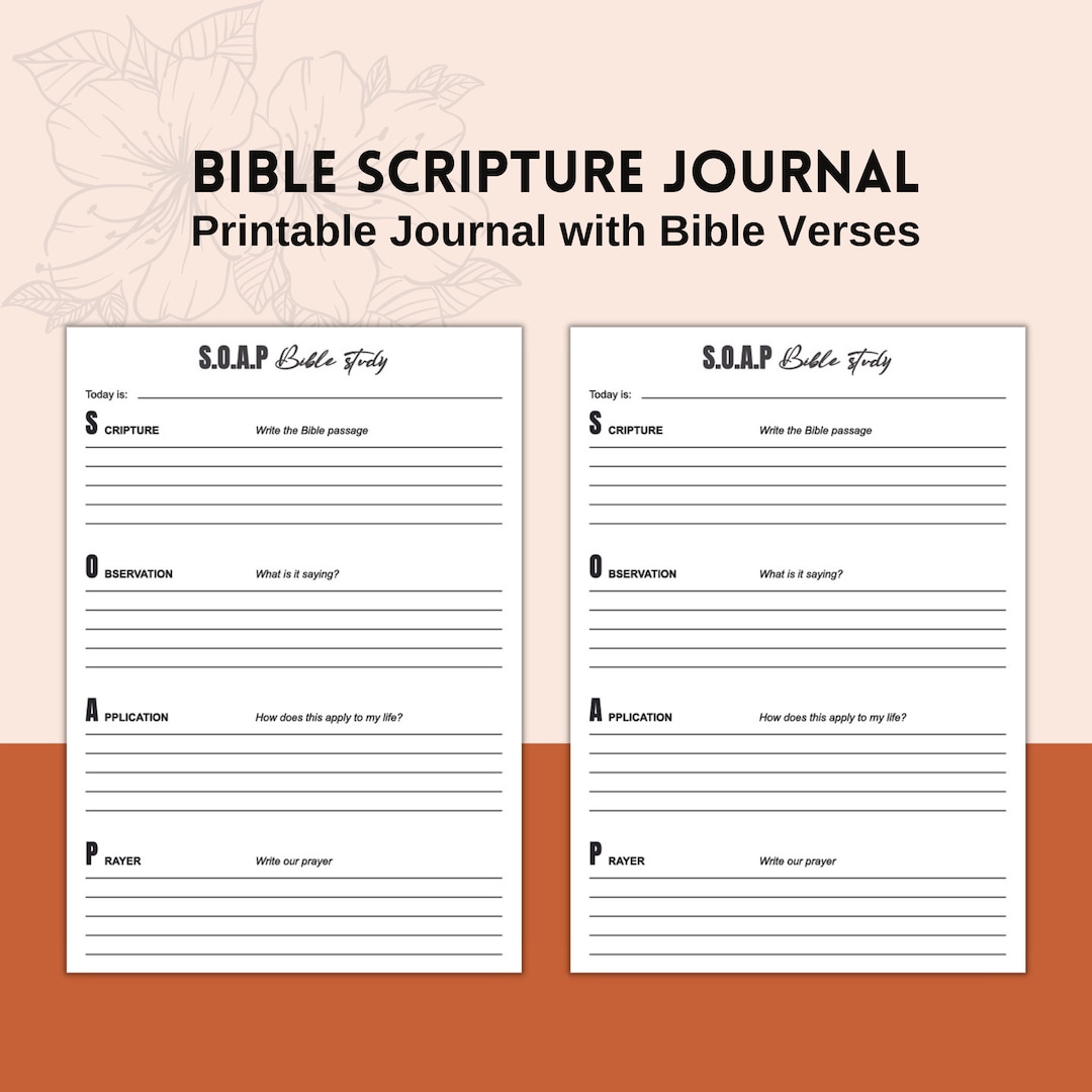 Bible Scripture Journal, Printable Observation Journal, Ready to Print ...