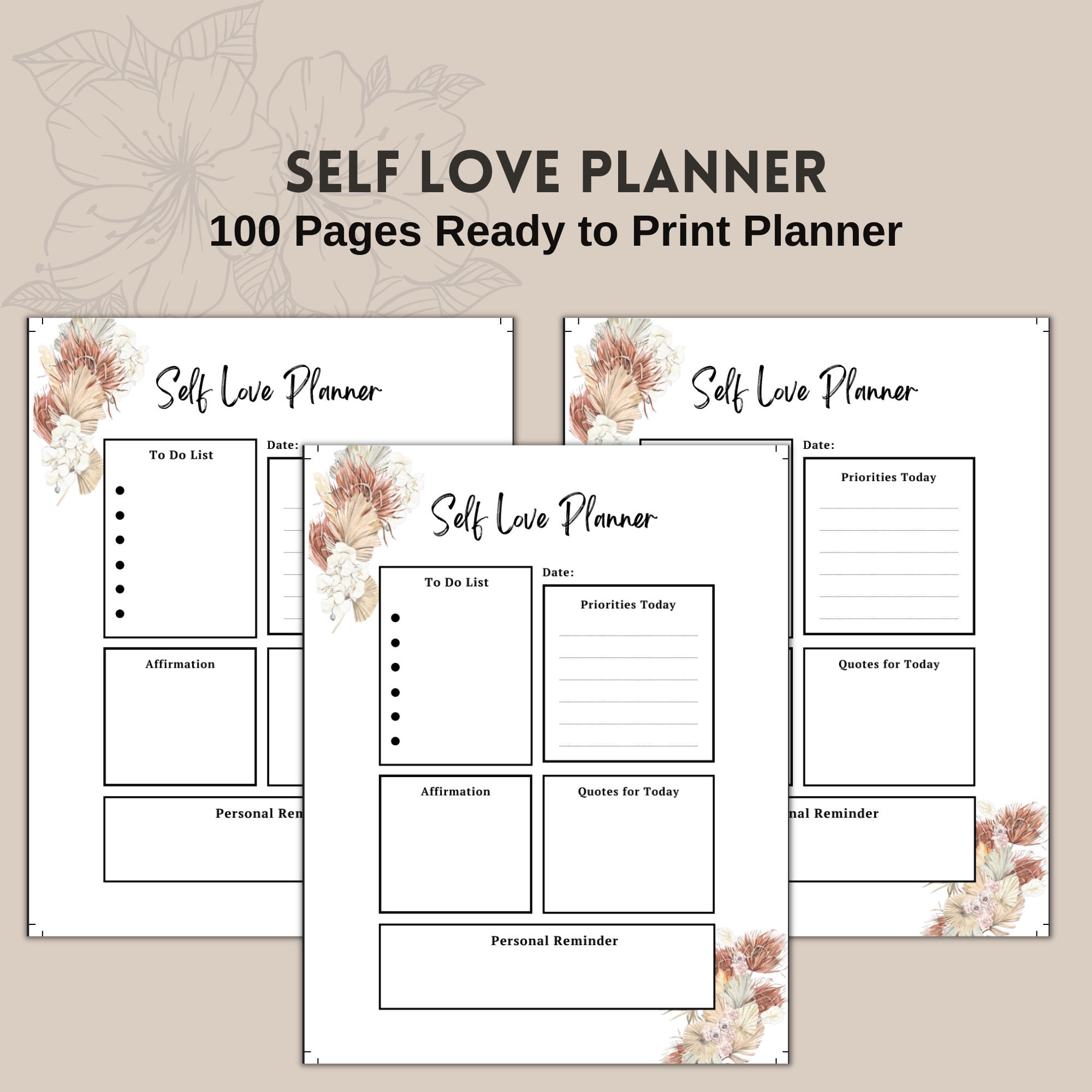 Self Love Planner, Printable Love Journal, My Self Love Tracker ...