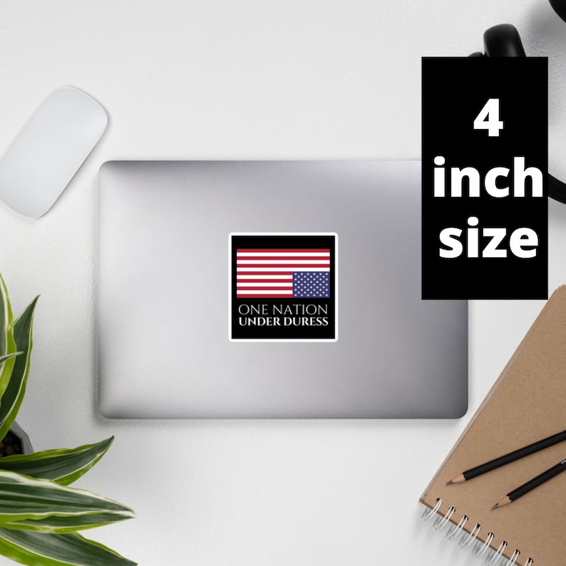 One Nation Under Duress Sticker, Upside Down American Flag Distress ...
