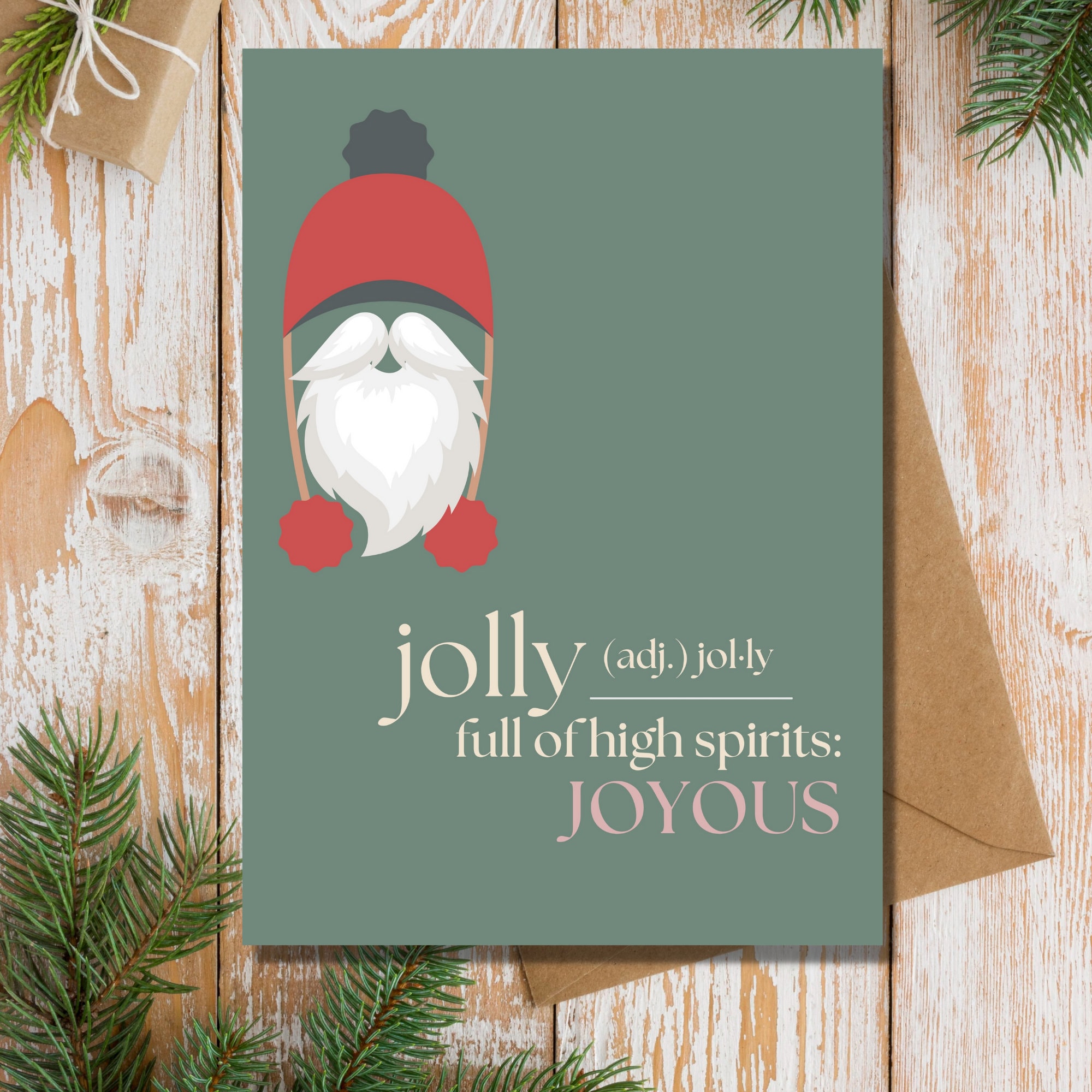 Printable Jolly Holiday Card INSTANT DOWNLOAD, Vintage Inspired Style ...