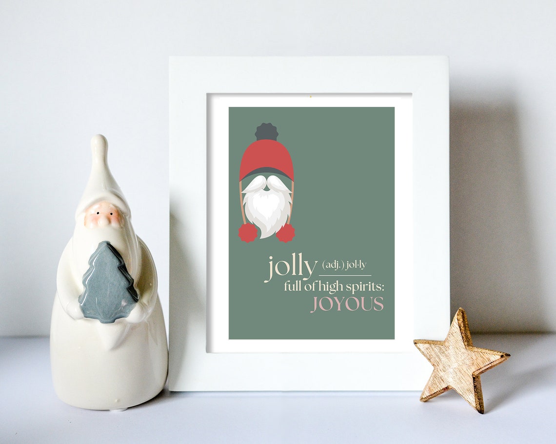 Printable Jolly Holiday Card INSTANT DOWNLOAD Vintage - Etsy