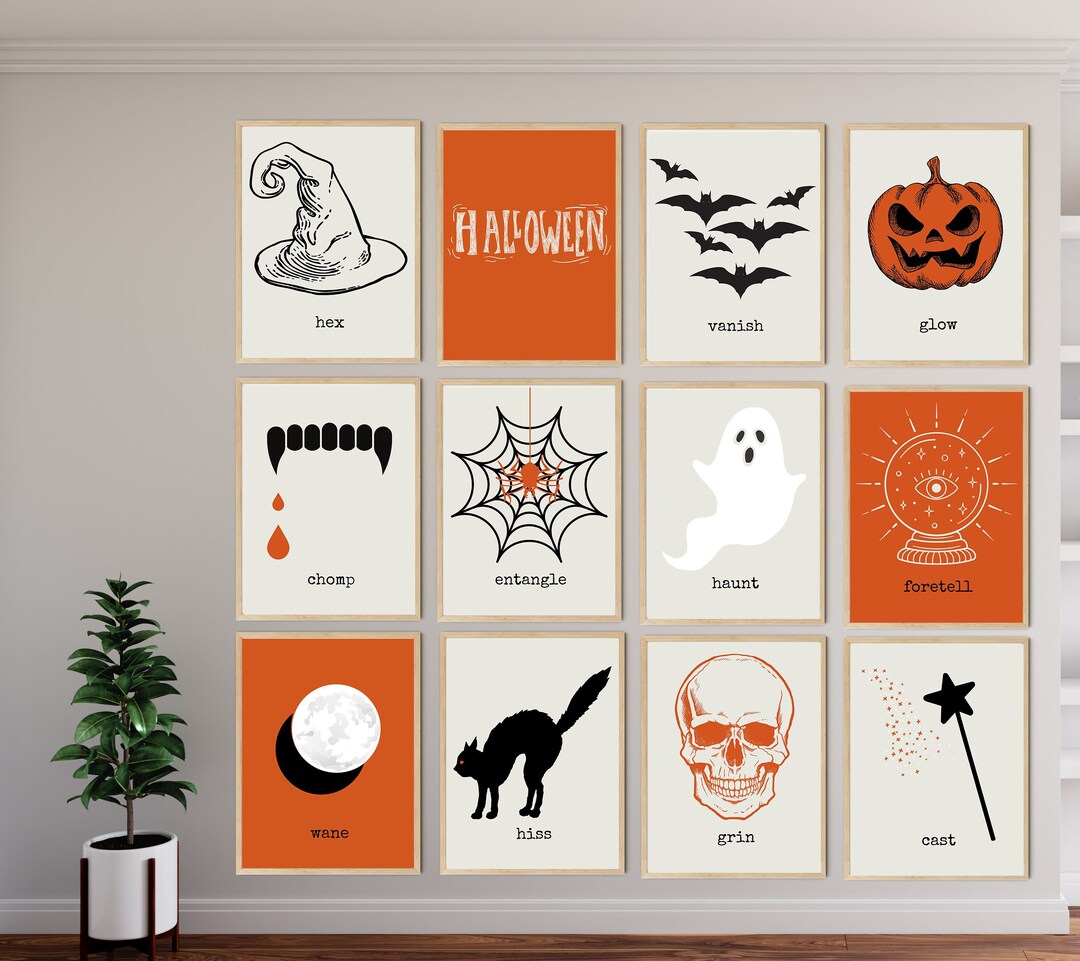Halloween 12-poster Bundle INSTANT DOWNLOAD, Gallery Wall Set ...