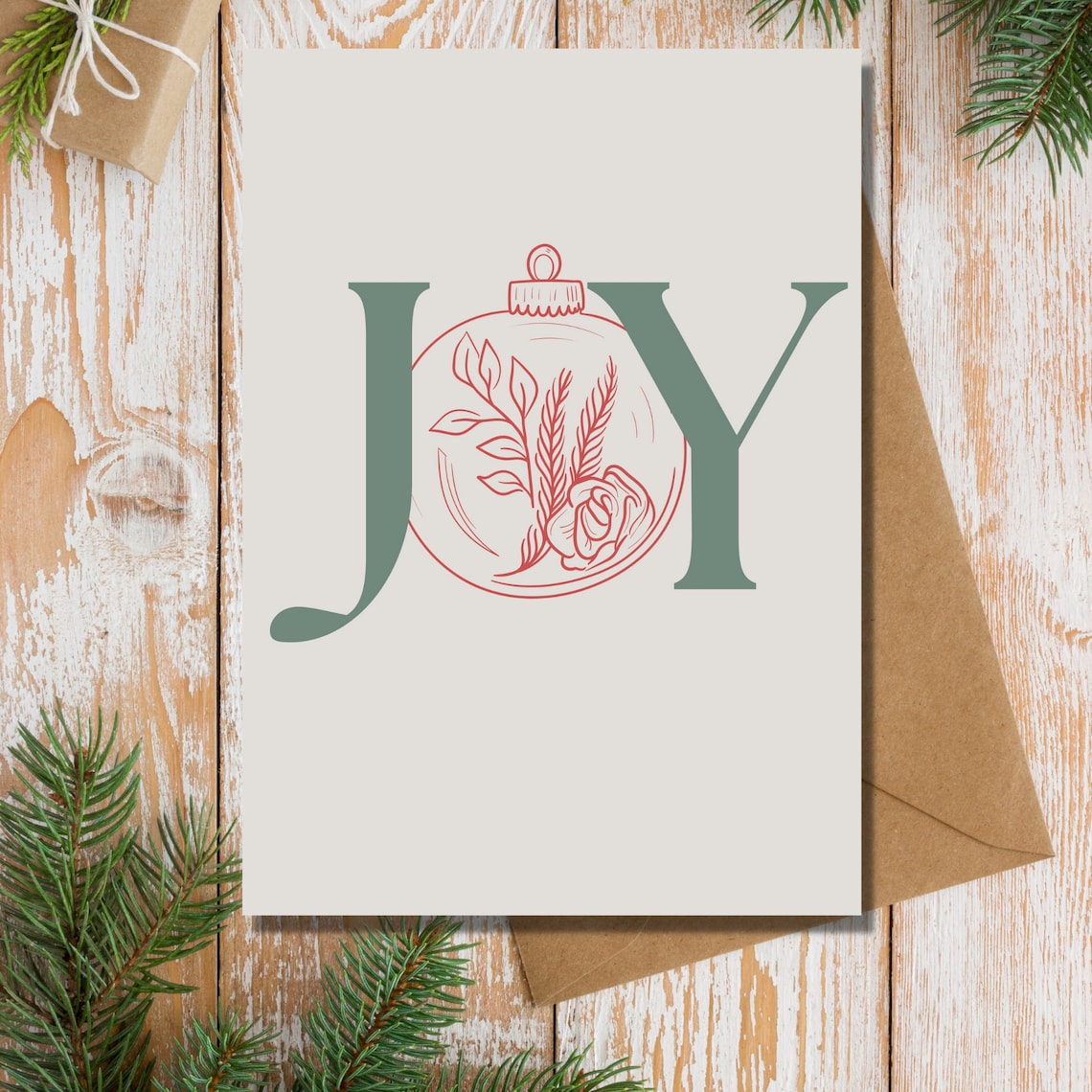 Printable Joy Holiday Card INSTANT DOWNLOAD Vintage Inspired - Etsy