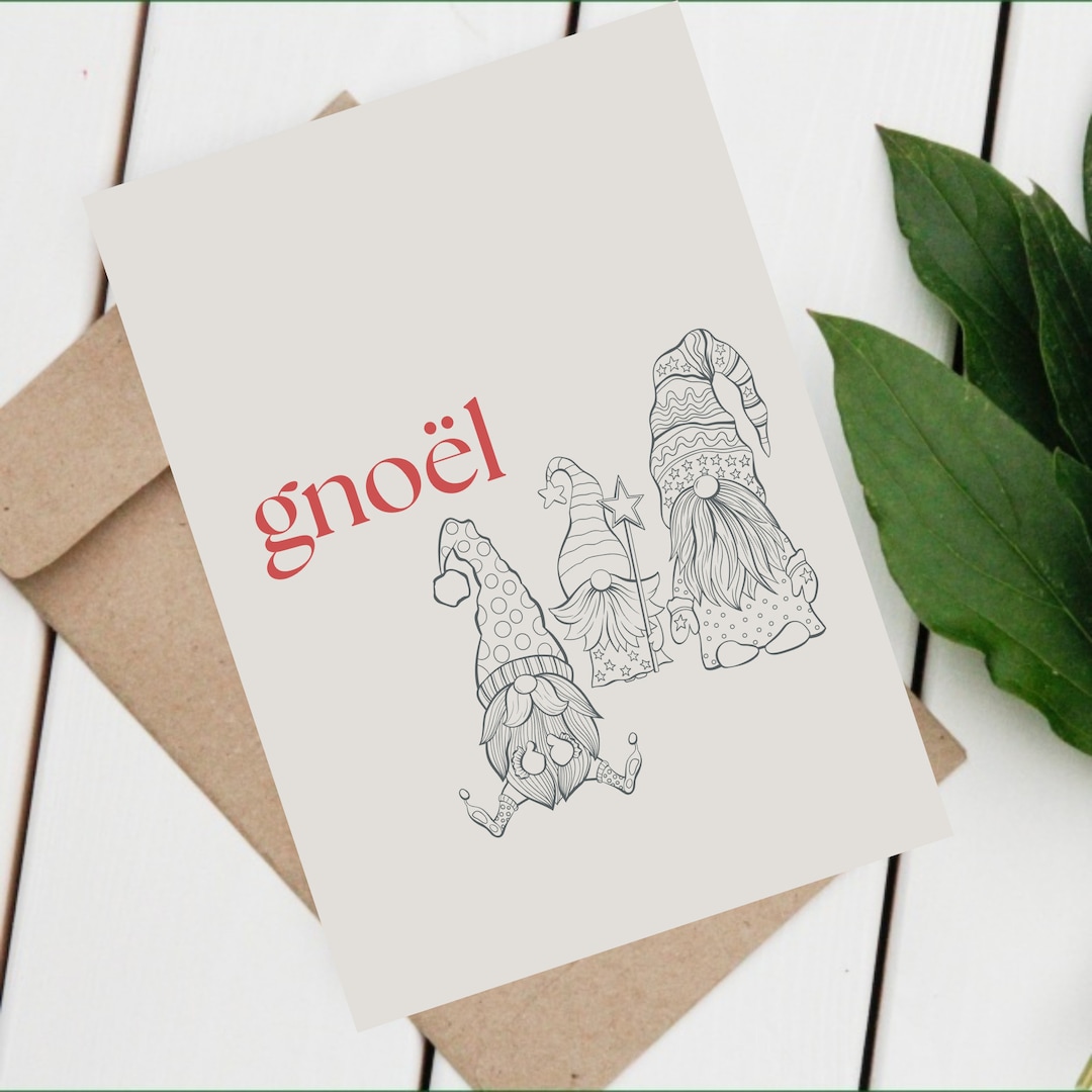 Printable Gnome Holiday Pun Card INSTANT DOWNLOAD, Vintage Inspired ...