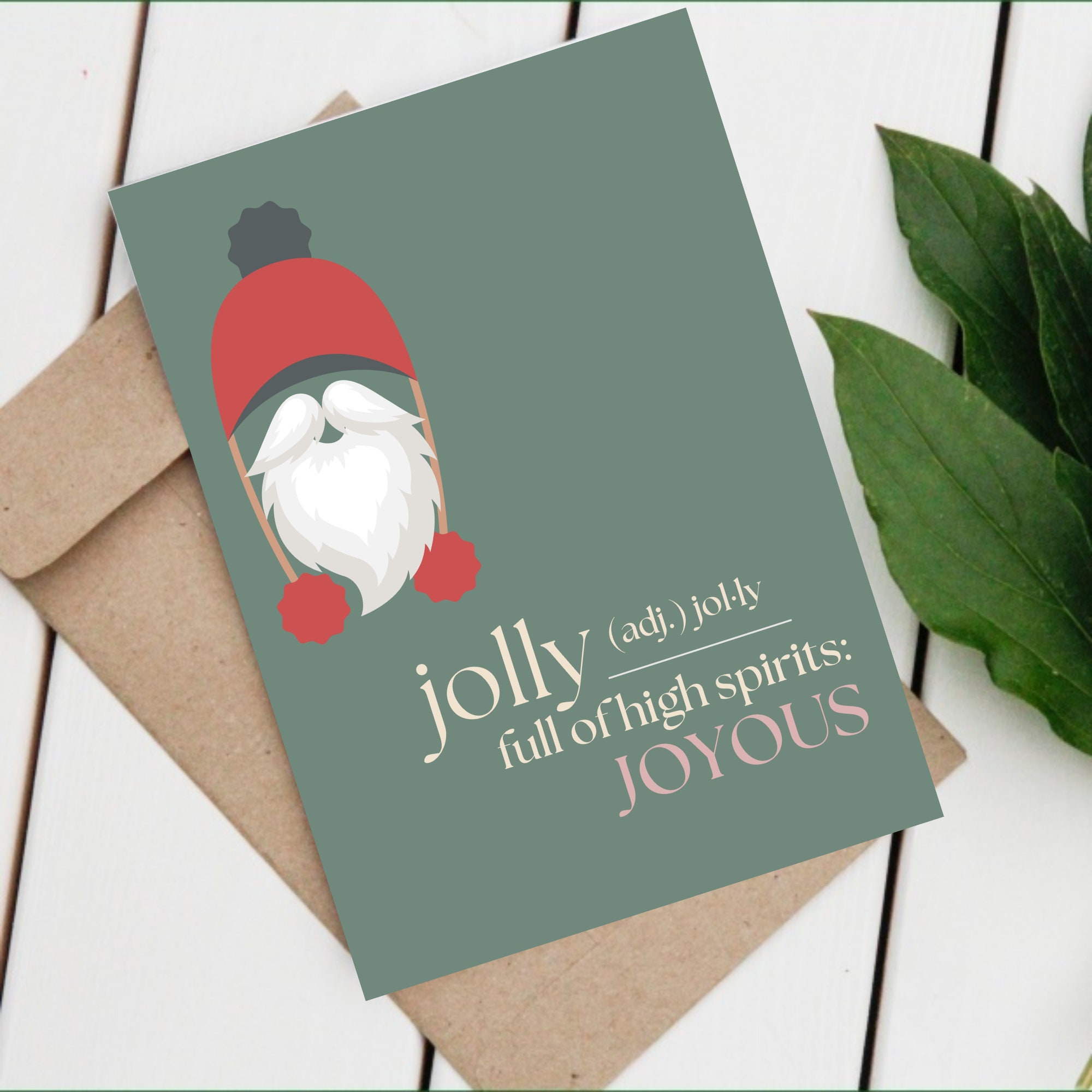 Printable Jolly Holiday Card INSTANT DOWNLOAD, Vintage Inspired Style ...