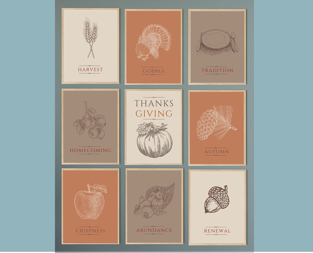 Thanksgiving 9-poster Bundle (AUTUMN Series) INSTANT DOWNLOAD ...