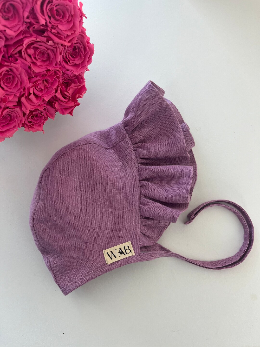Soft Lightweight Linen Baby Bonnet - Breathable Newborn Headwear for ...