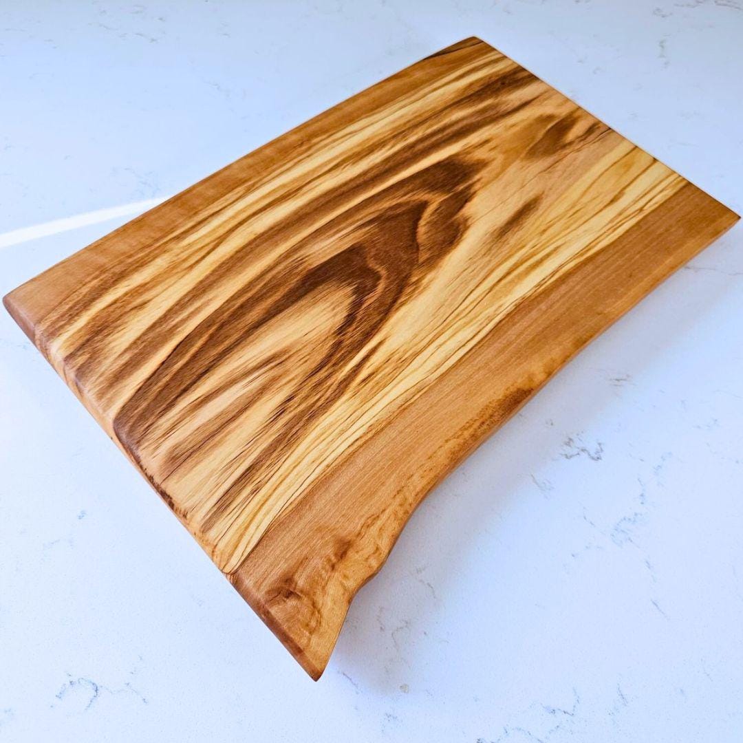 Live Edge Cutting Board, Custom Olive Wood Cutting Board Personalized ...