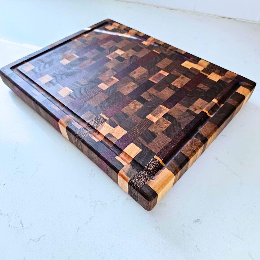 Custom End Grain Cutting Board Made With Domestic & Exotic Woods ...